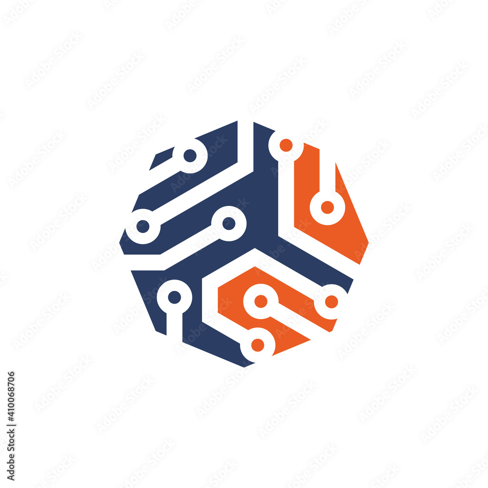 Octagon Technology Logo Vector Graphic Stock Vector | Adobe Stock