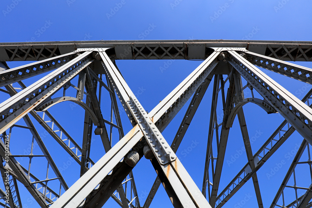 Steel beam structure of bridge crossing, Shanghai, China Stock Photo ...