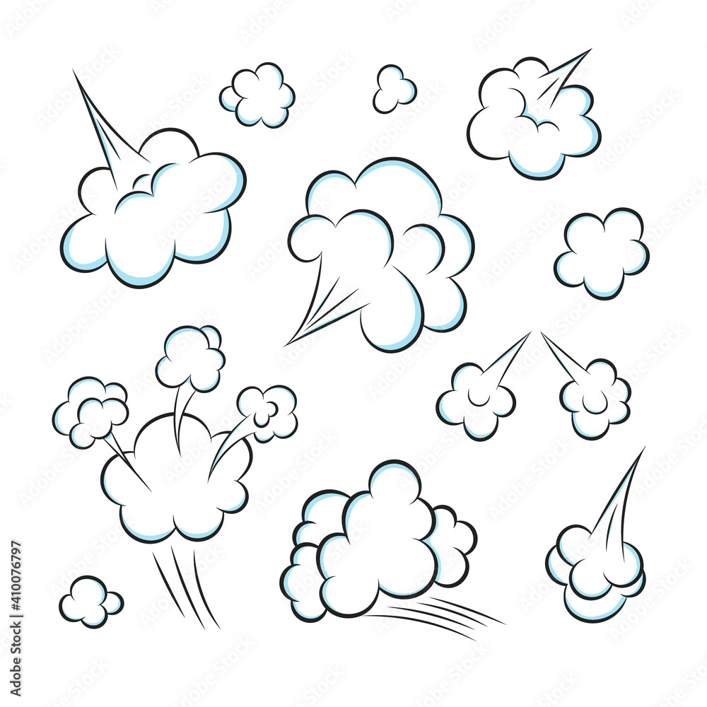 Smelling pop art comic book cartoon fart cloud flat style design vector ...