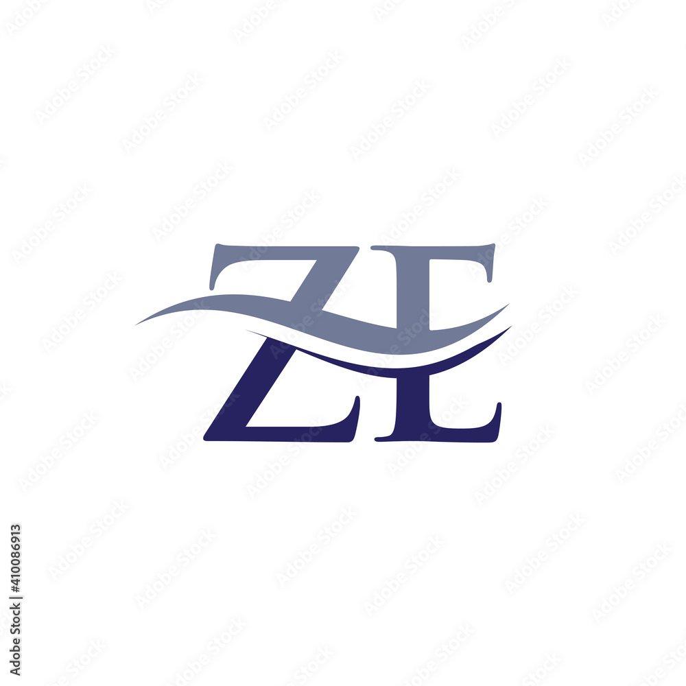 Initial monogram letter ZE logo design Vector. ZE letter logo design ...