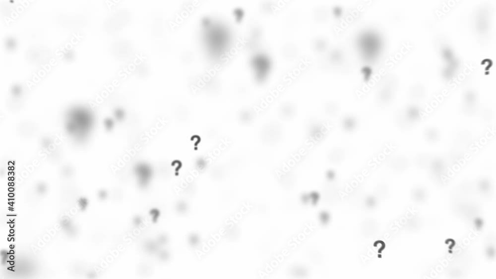 Questions and confusion backdrop animation on white background Stock ...