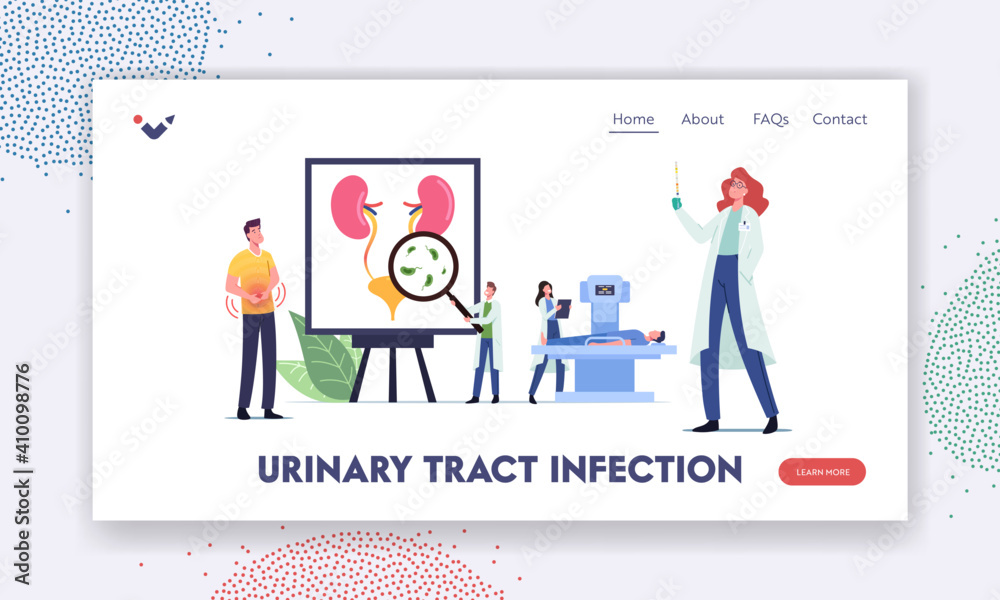 Urinary Tract Infection, UTI Landing Page Template. Tiny Doctors and ...