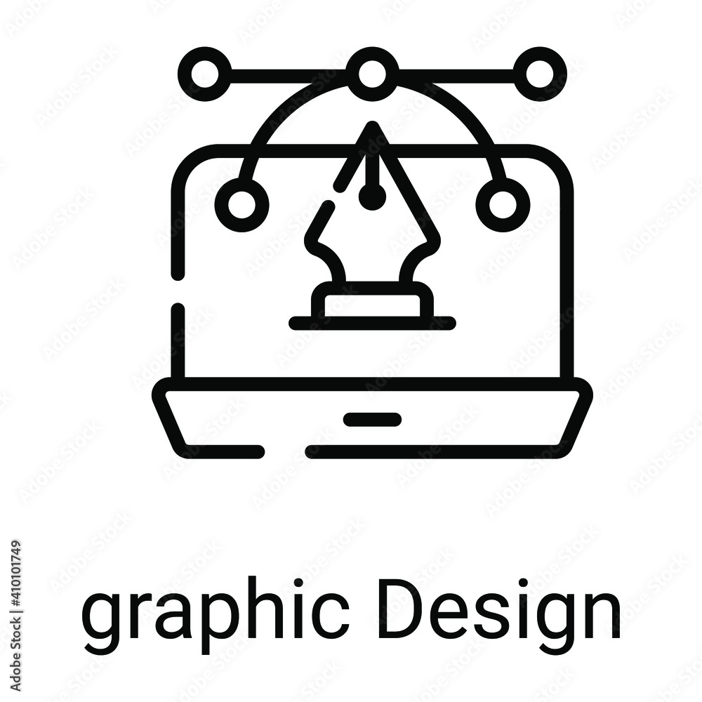 graphic design vector line icon isolated on white background Stock ...