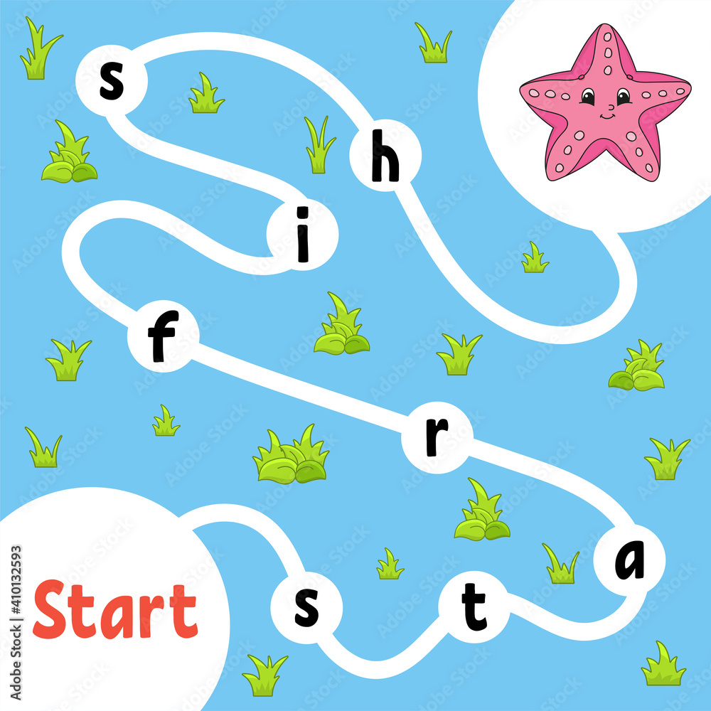 Logic puzzle game. Learning words for kids. Find the hidden name ...