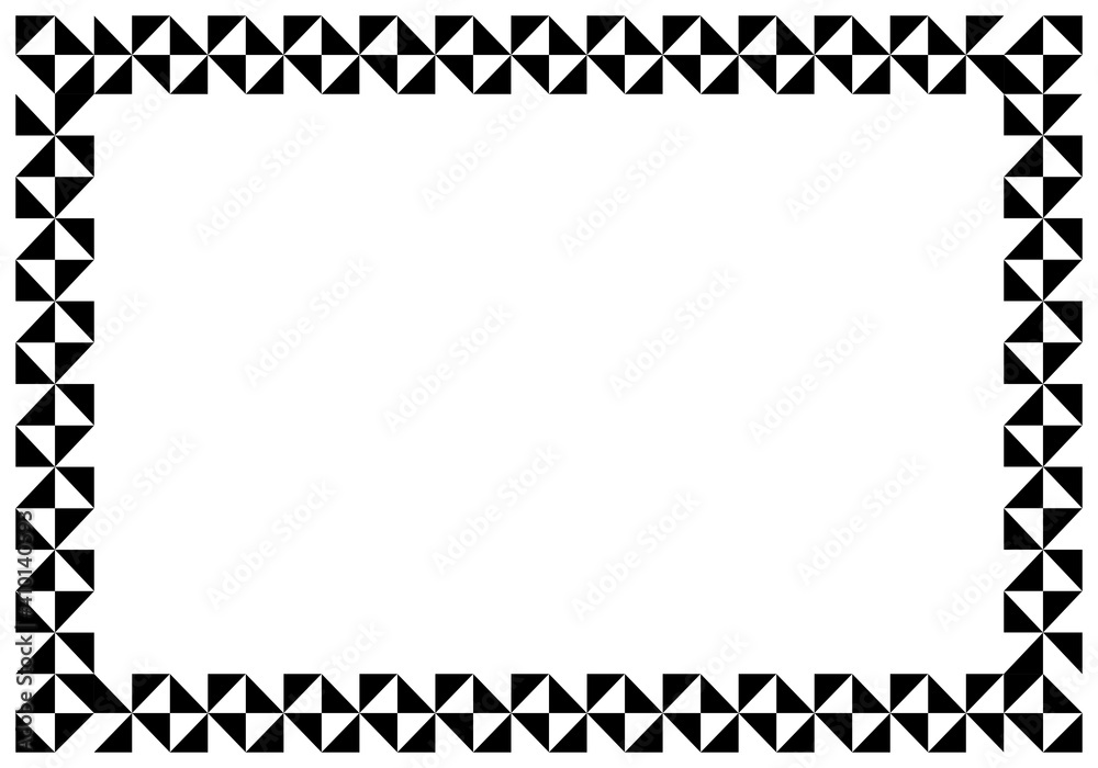 Marco de triángulos en blanco y negro Stock Vector | Adobe Stock