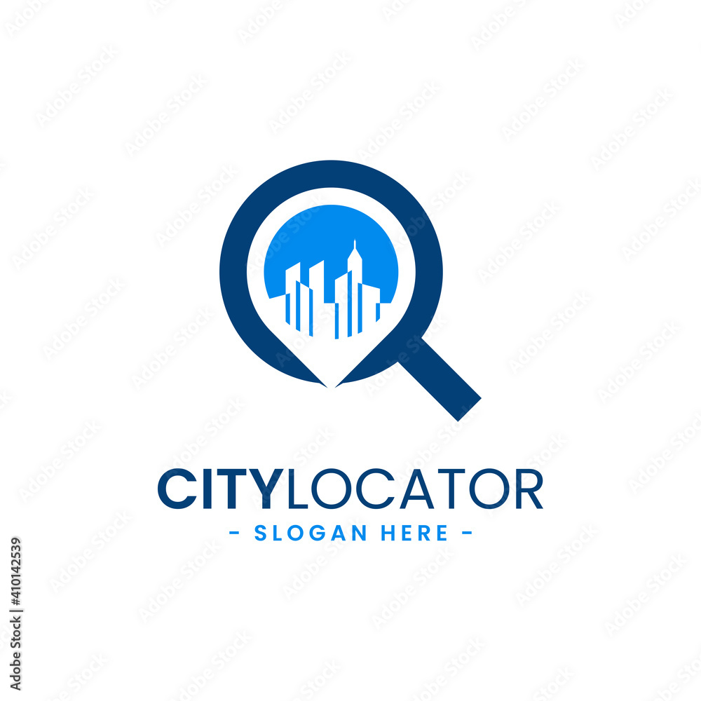 City locator logo design template. Creative gps map point location ...