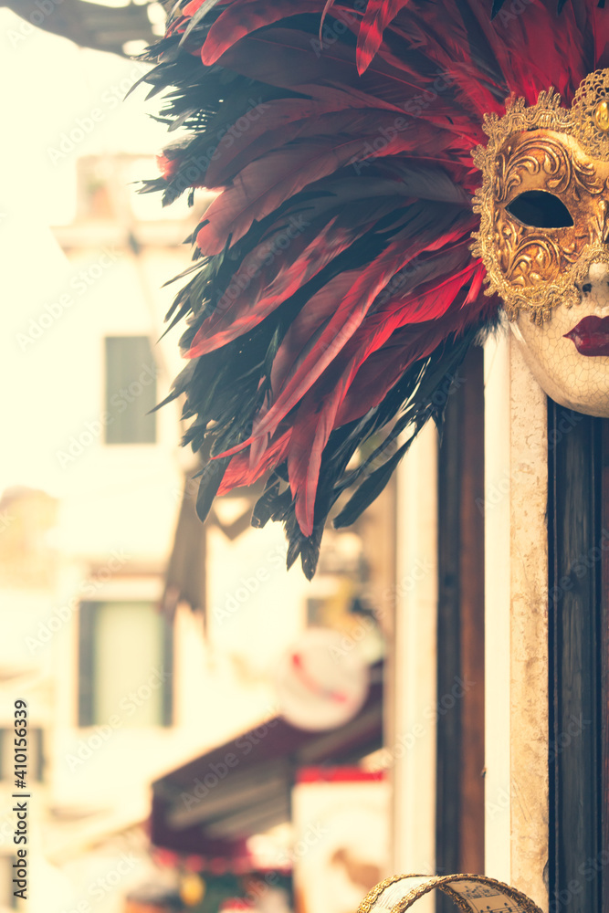 Ancient carnival mask. Carnival celebration in Venice. Stock Photo ...