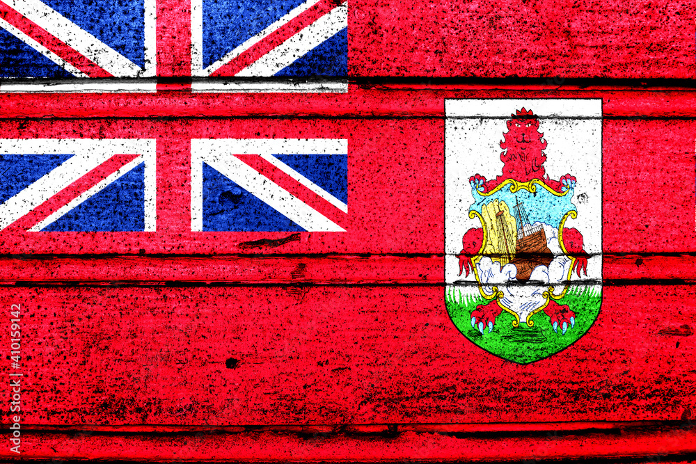 National flag of Bermuda, abbreviated with bm; a realistic 3d image of ...