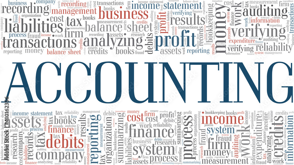Accounting vector illustration word cloud isolated on a white ...