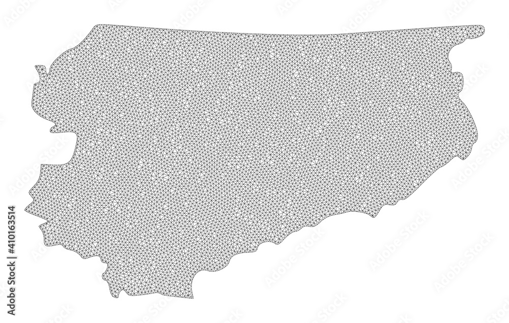 Polygonal mesh map of Warmia-Masuria Province in high detail resolution ...