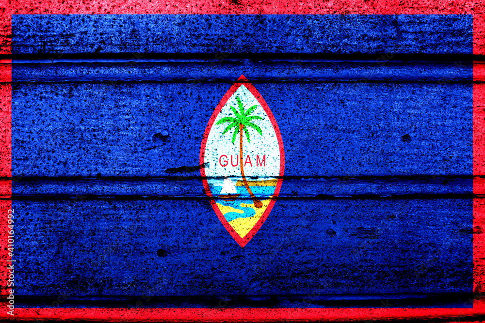 National flag of Guam, abbreviated with gu; a realistic 3d image of the ...