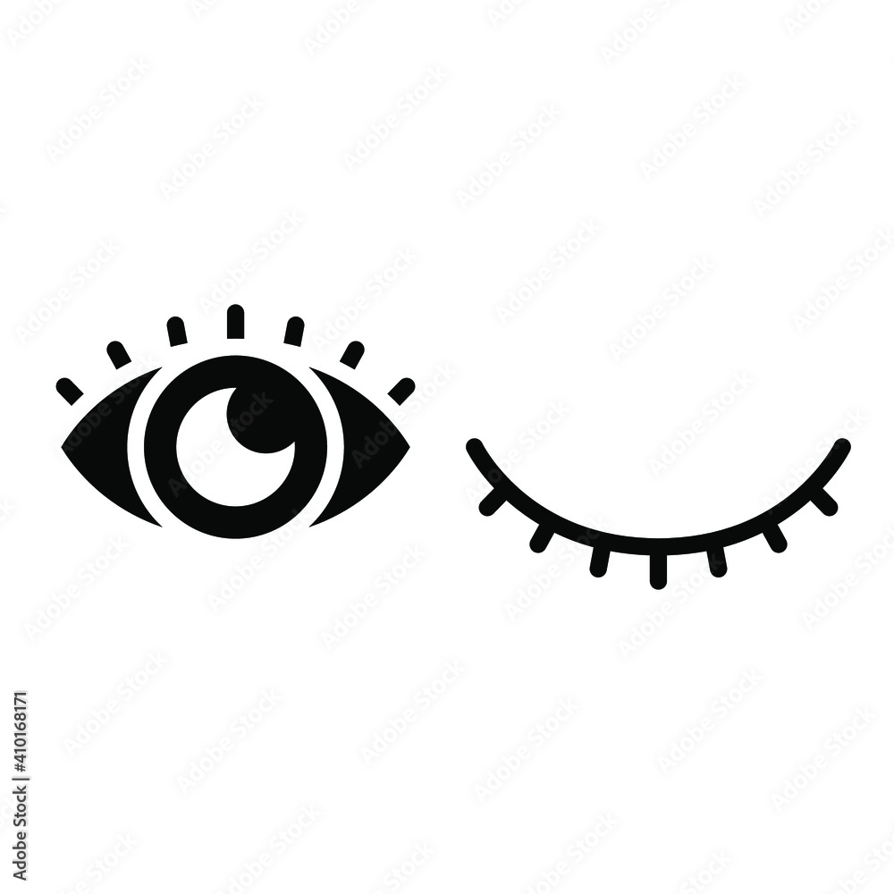 Eye icon. Simple solid style for web and app. Human eye anatomy. Open ...