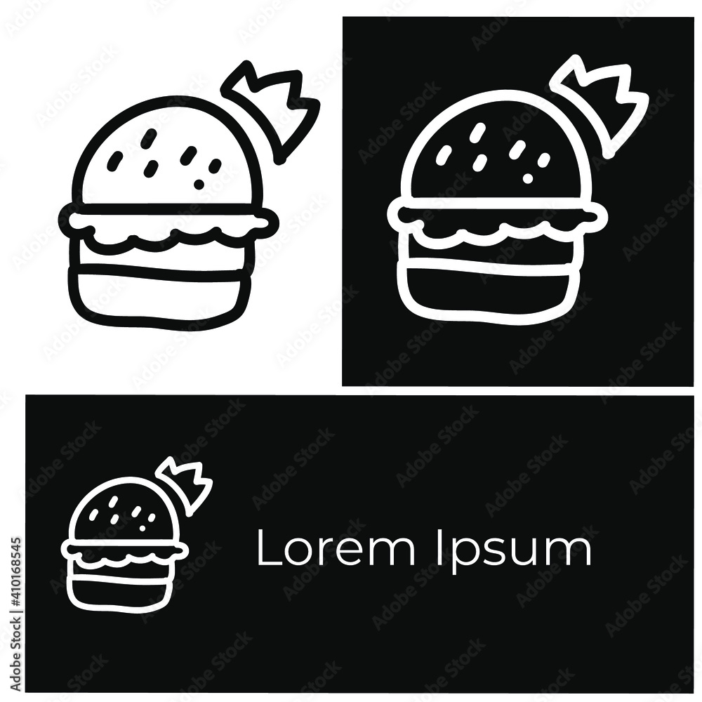 Modern flat logo for burger. Vectors design concept for burger with ...