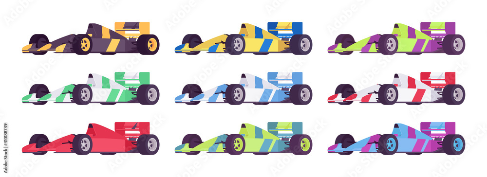 Sport racing car, high speed motor set in bright championship design ...