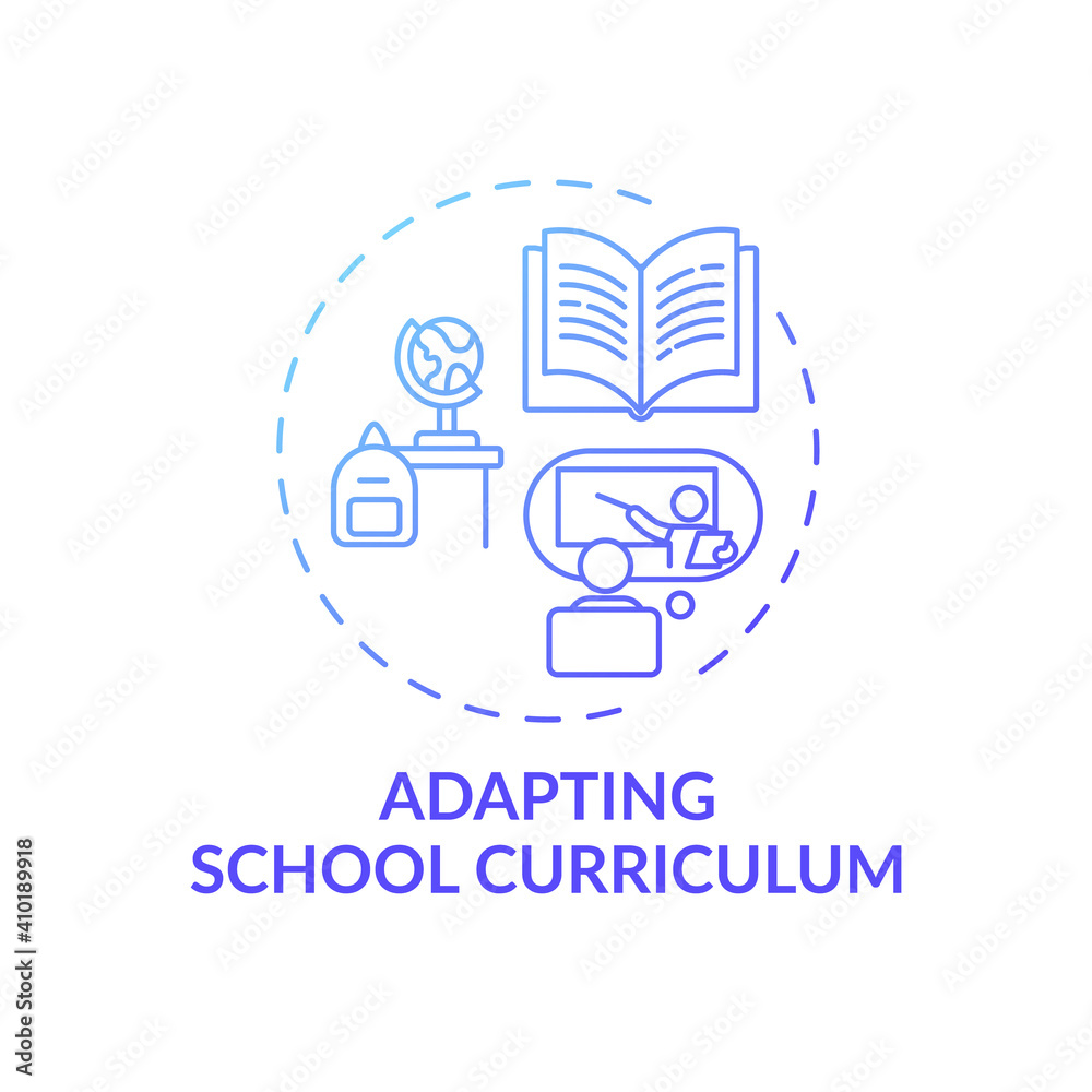 Adapting school curriculum concept icon. Online teaching tips. Dynamic ...