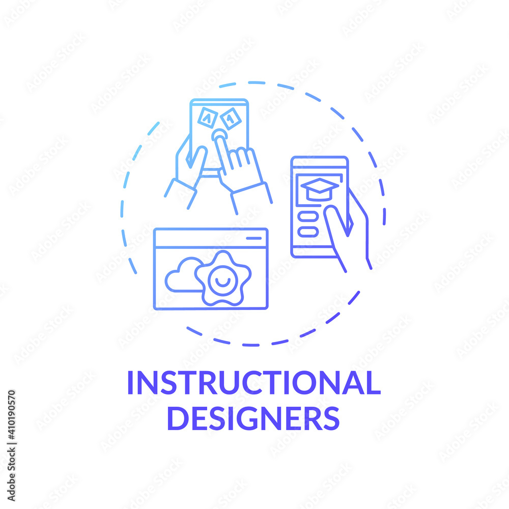 Instructional designers concept icon. Online teaching jobs types ...