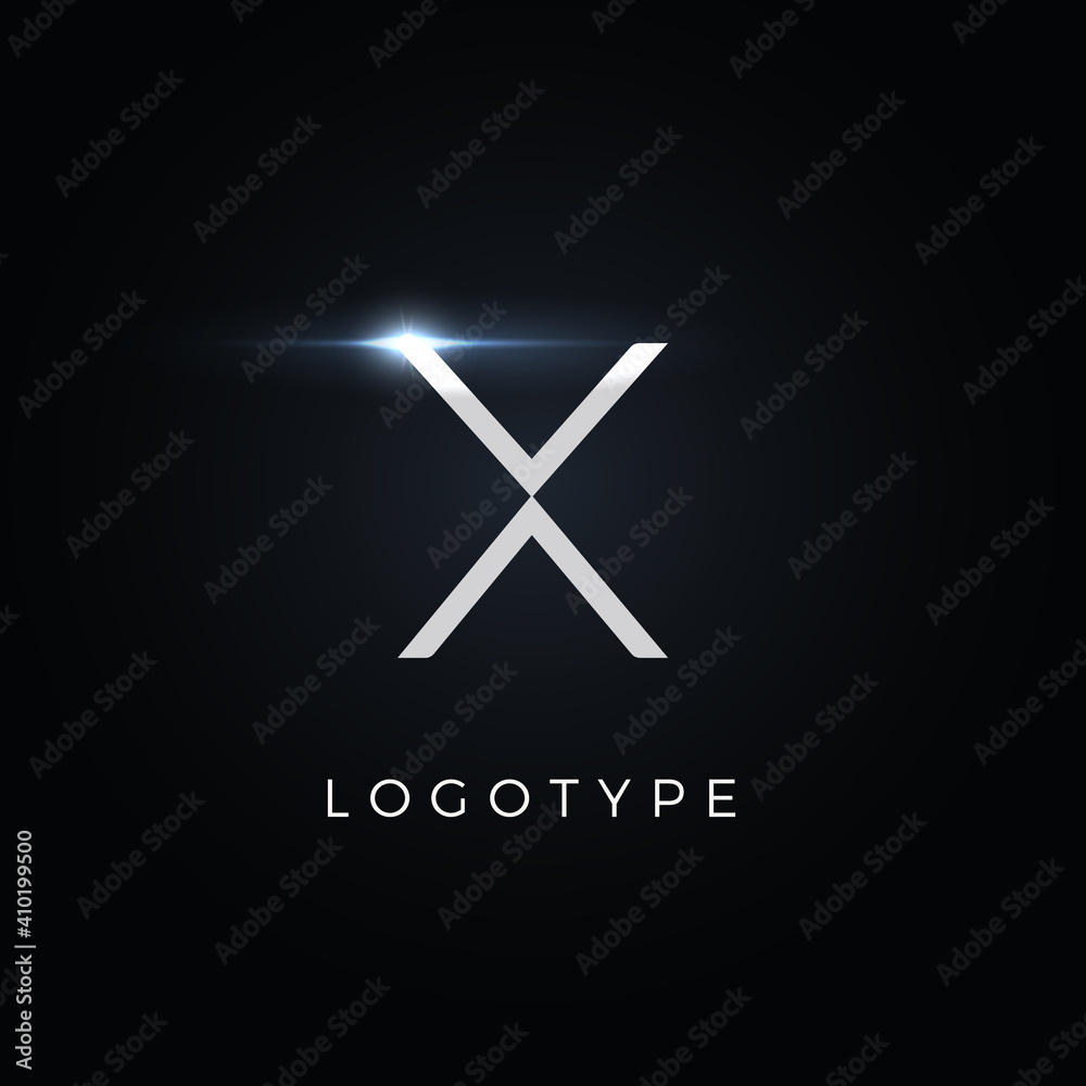 Futurism style letter X. Minimalist type for modern futuristic logo ...