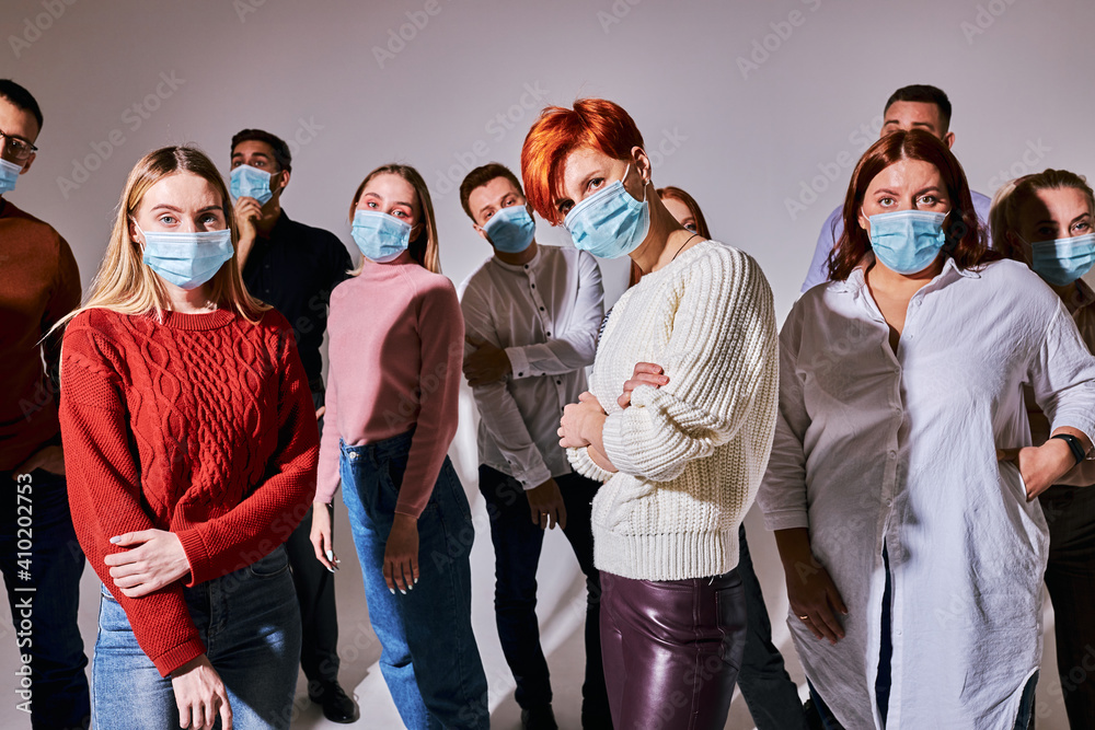 young people in medical face masks during Covid second wave outbreak ...