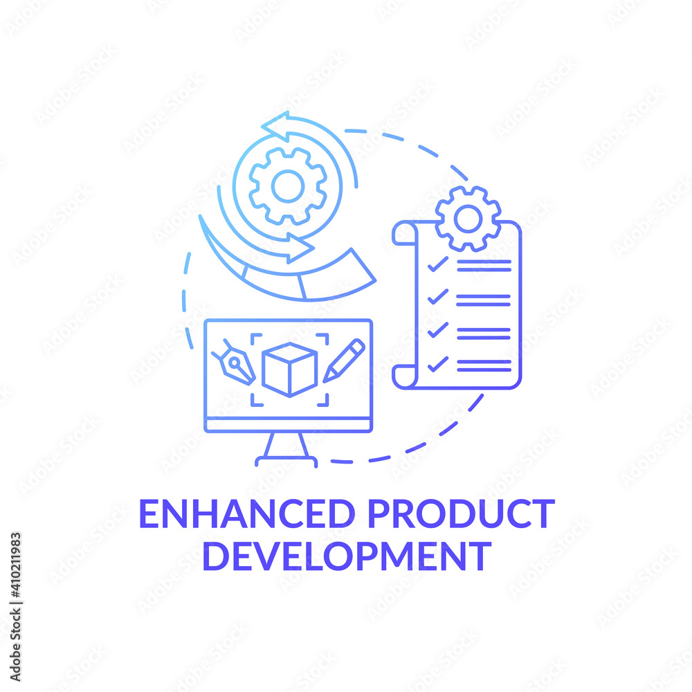 Enhanced product development concept icon. Open innovation benefit idea ...
