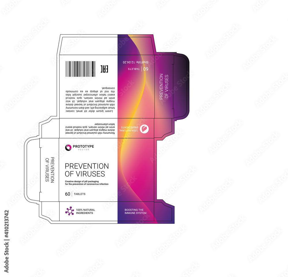 Design of cardboard packaging for medicines for the treatment of colds ...
