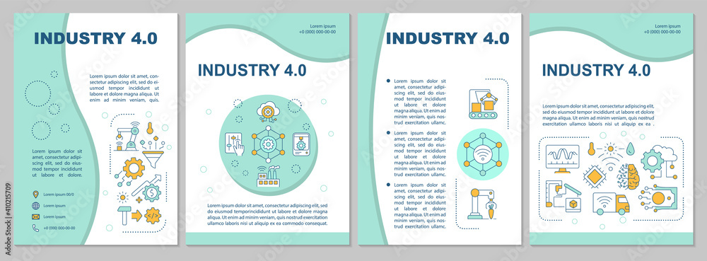 Business automation brochure template. Flyer, booklet, leaflet print ...