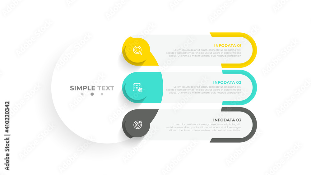 Abstract creative circle template. Business concept with 3 options ...