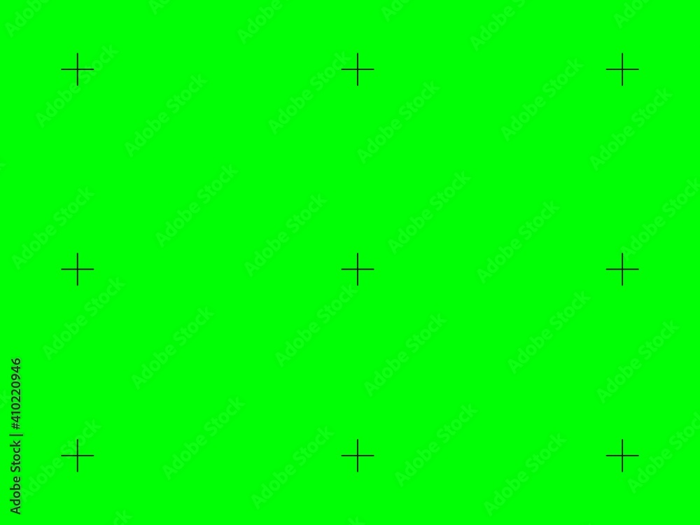 Green screen camera with focus crosses background. Video chroma key ...