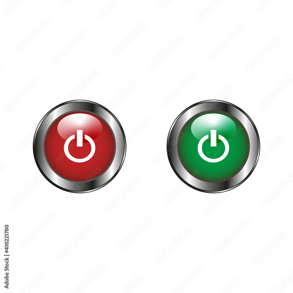 An illustration of switch ON OFF buttons on a white background ...