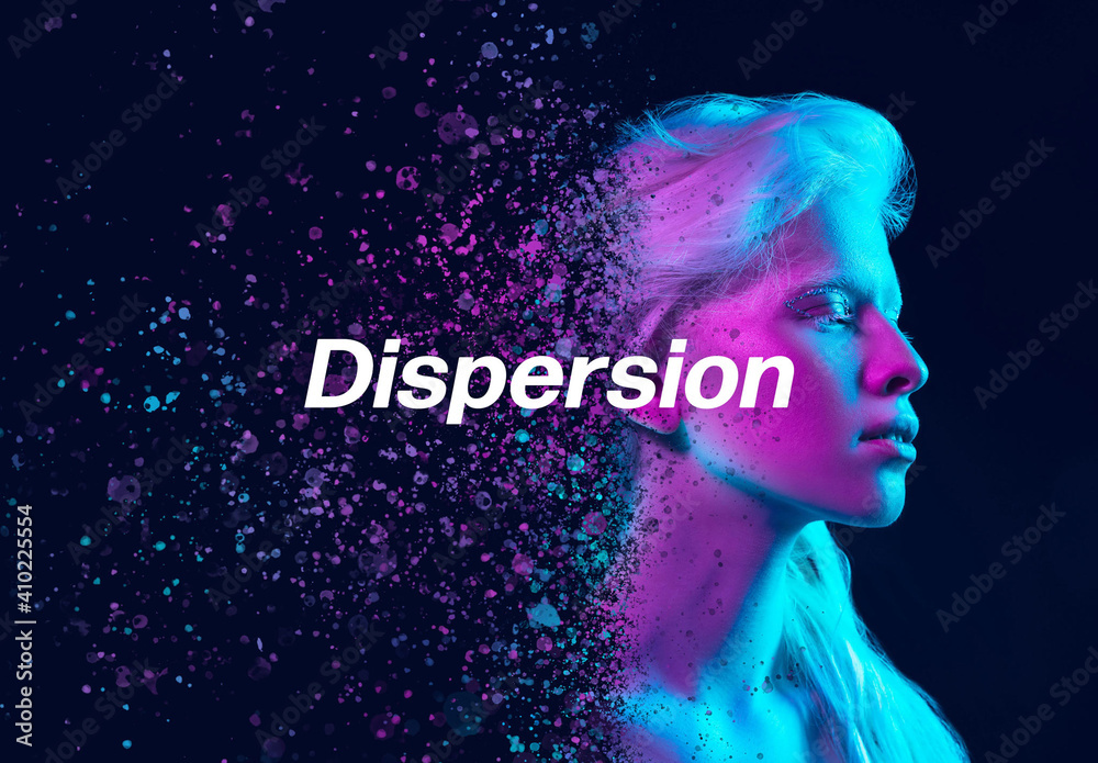 Paint Dispersion Photo Effect Mockup Stock Template | Adobe Stock
