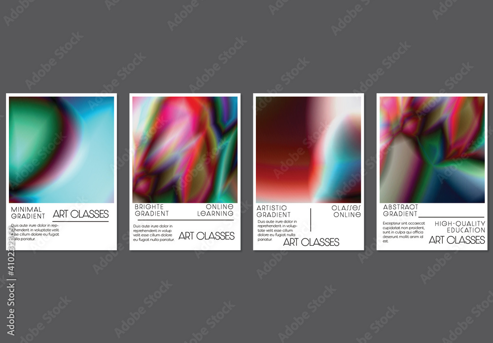 Flyer Layout with Bright Holographic Gradient Picture Stock Template ...