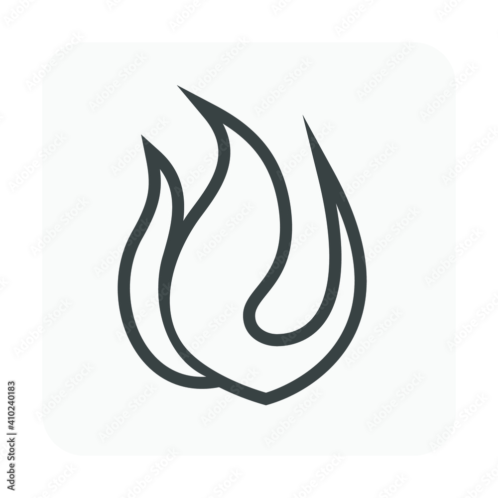 Flame fire vector icon. Also called bonfire or fireball. Abstract shape ...