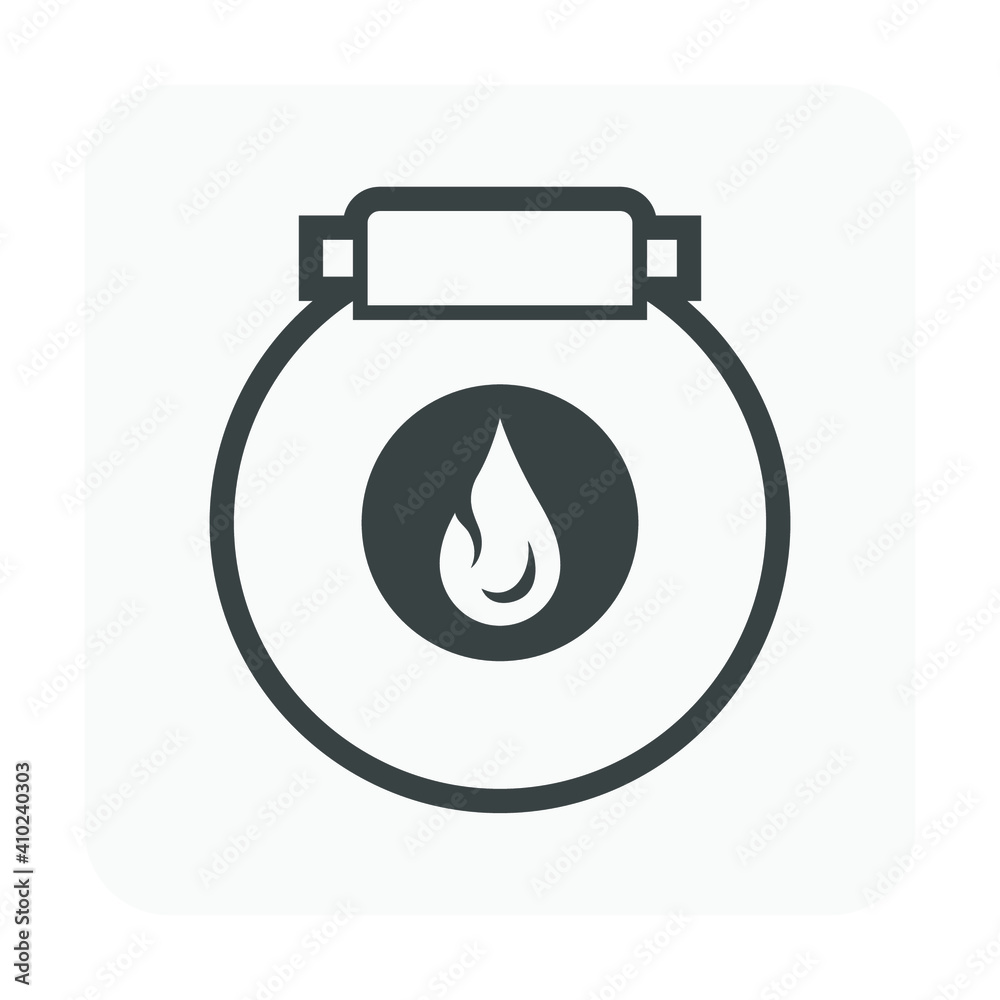 Natural gas tank or circle pressure vessel vector icon. Container or ...
