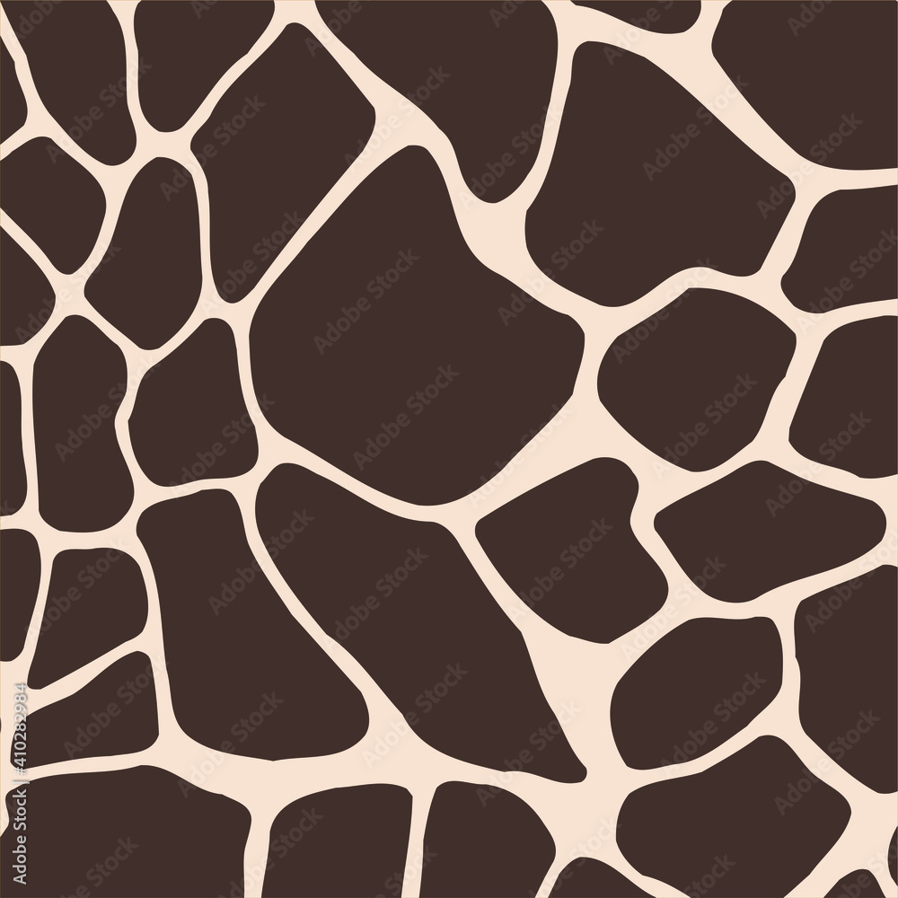 Seamless pattern with giraffe fur print. Vector illustration. Exotic ...