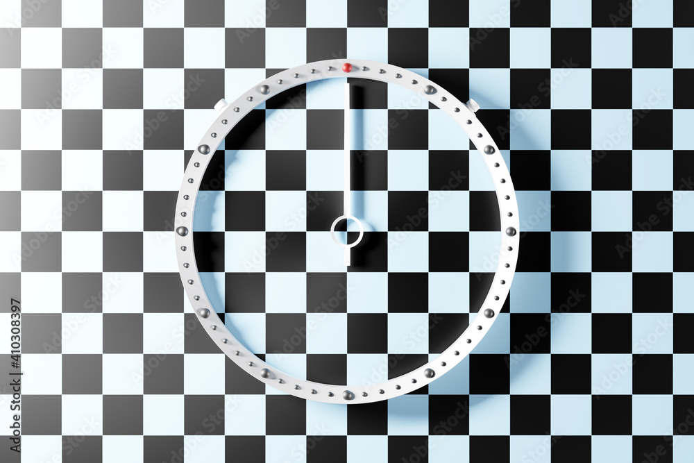 3d illustration of a round transparent clock without numbers with a ...