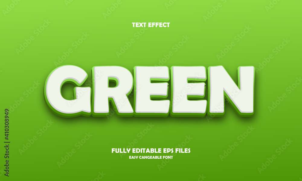 Green text style, editable font effects Stock Vector | Adobe Stock