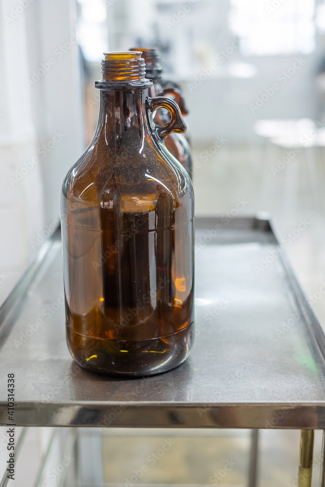 Solvent Bottle in Chemical laboratory. Waste management, hazard ...