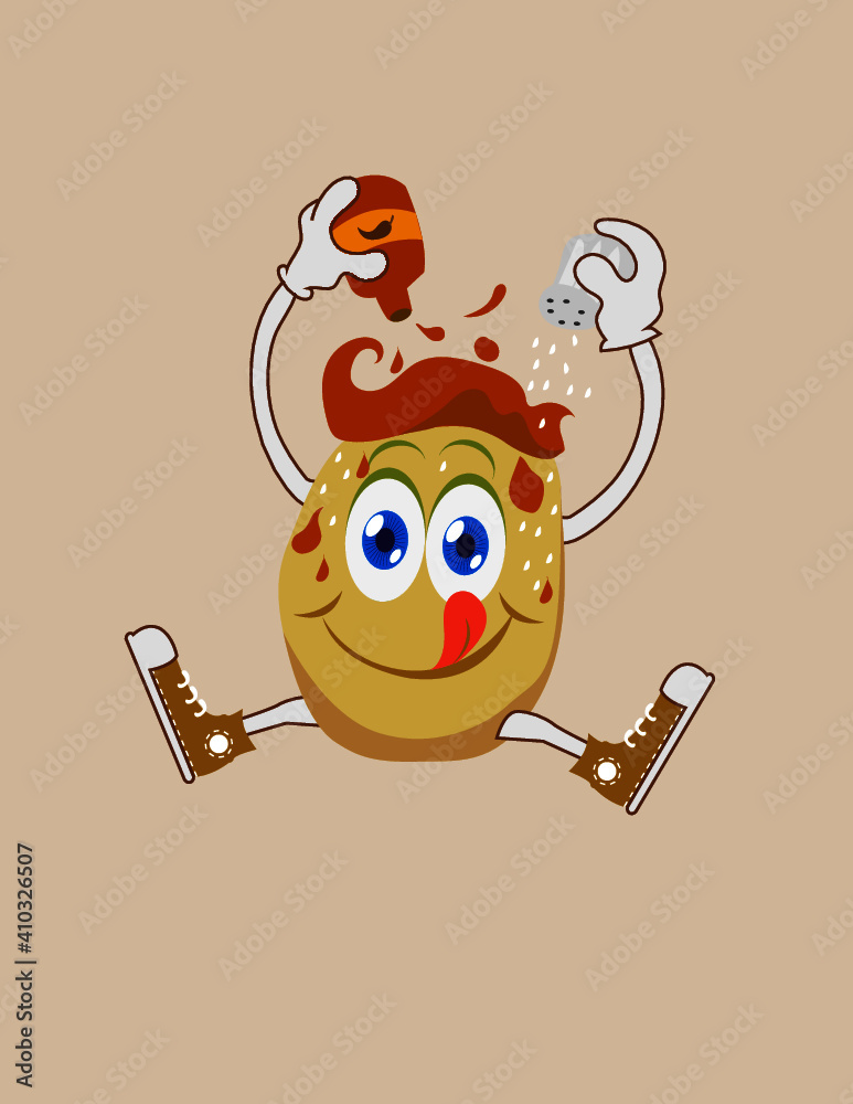 PAPAS CARICATURA LOGO Stock Vector | Adobe Stock