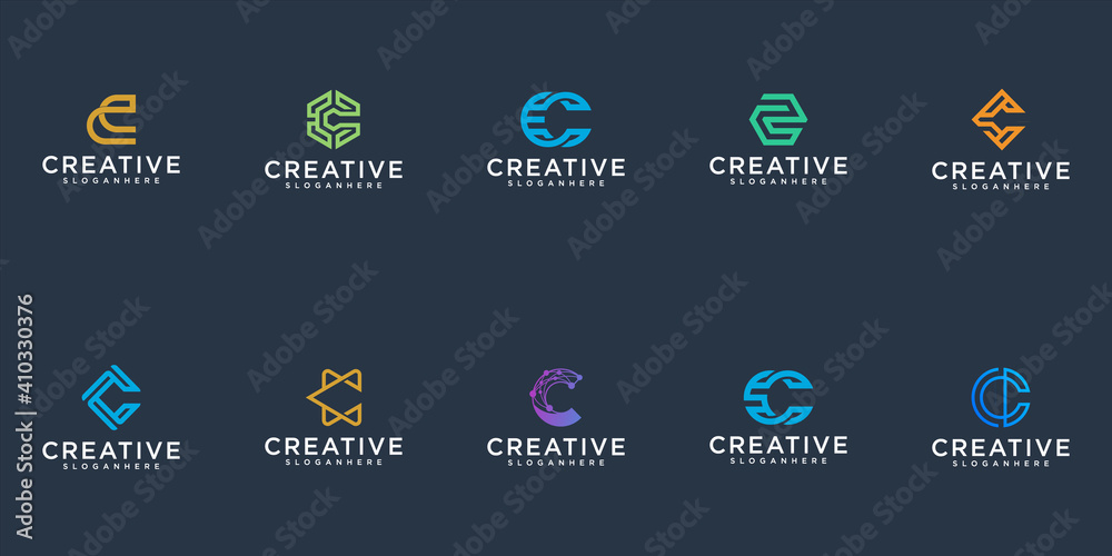 Initial set of C logo design inspiration Stock Vector | Adobe Stock