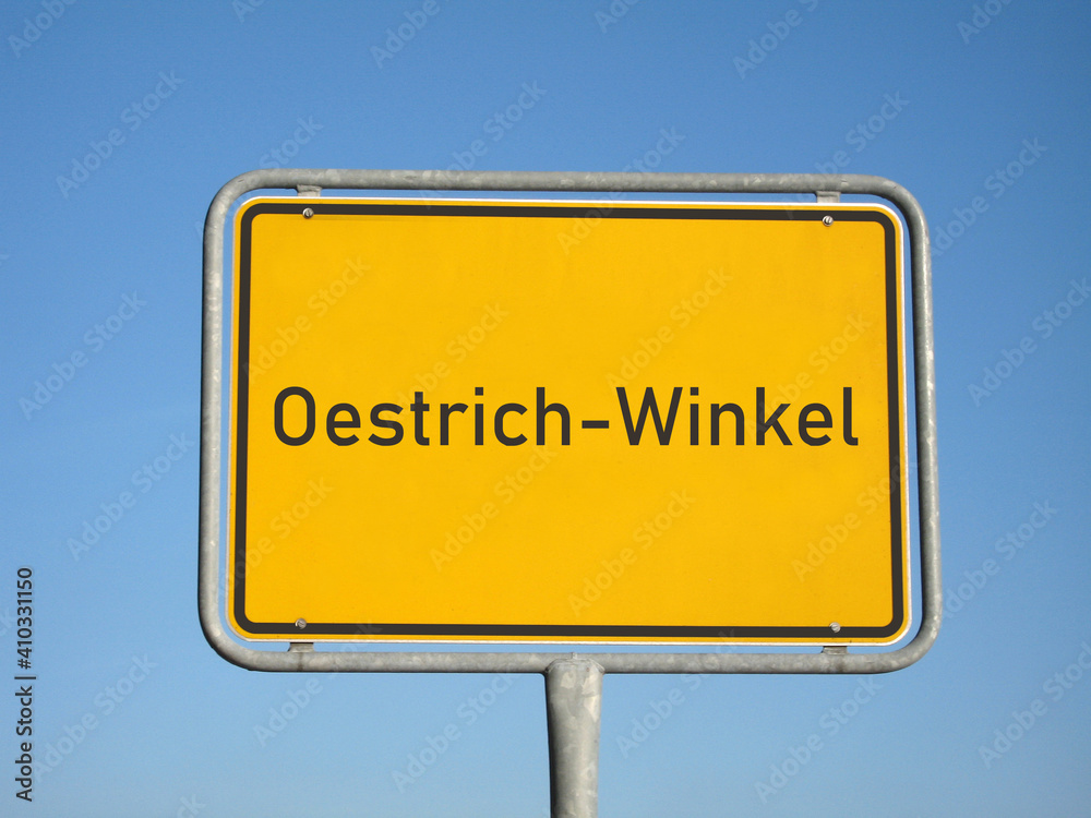 Ortsschild Oestrich-Winkel Stock Photo | Adobe Stock