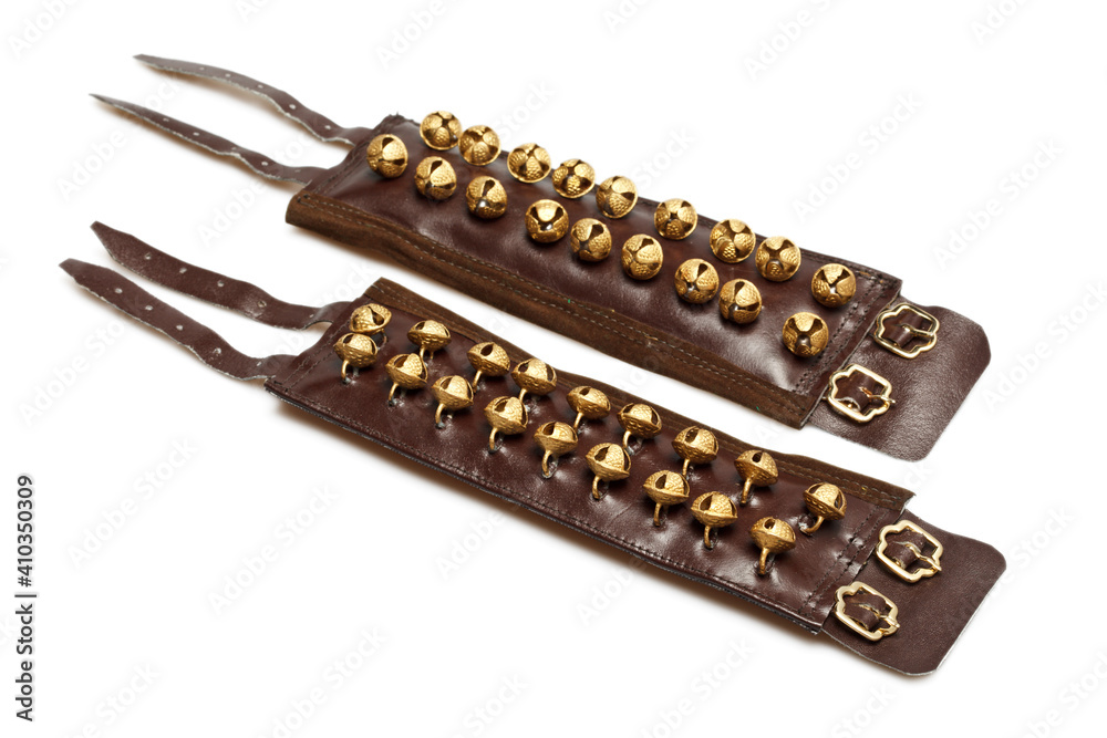 Ghungroos - leg bells for Indian classical dance isolated on white ...