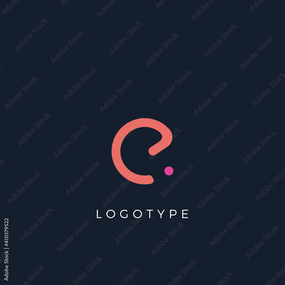 Minimalist letter e with dots, awesome monogram. Lowercase letter for ...