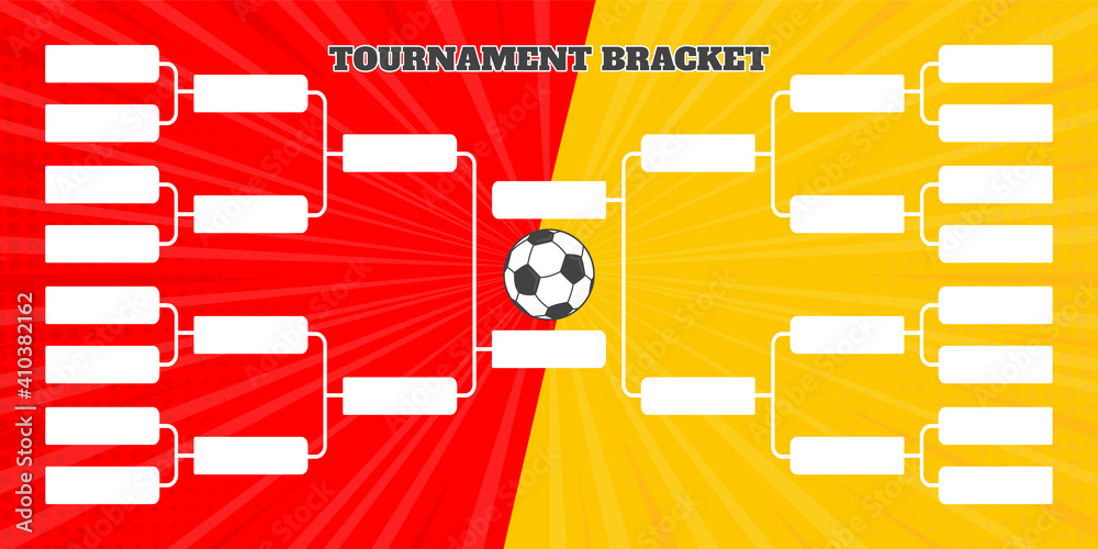 16 soccer team tournament bracket championship template flat style ...