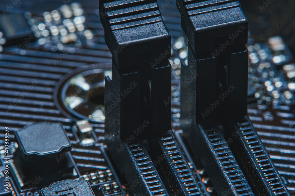 Foto de High tech dark background with elements of a computer ...