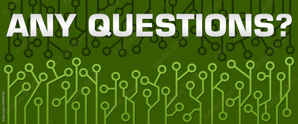 Any Questions Green Circuit Top Bottom Background Text Stock ...