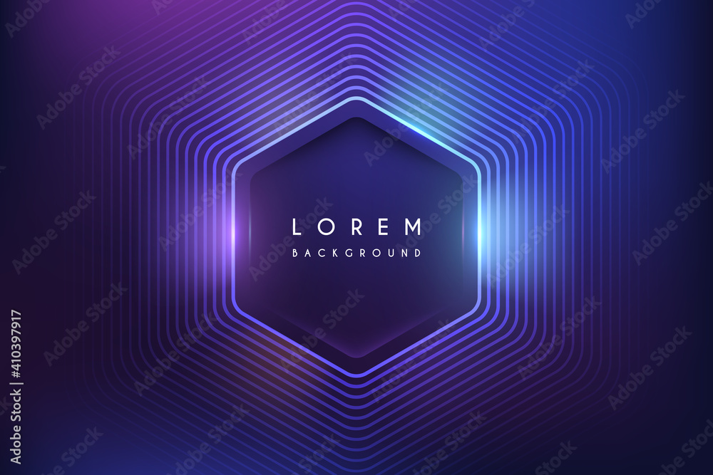 Abstract neon color hexagon background with light effect Stock Vector | Adobe Stock