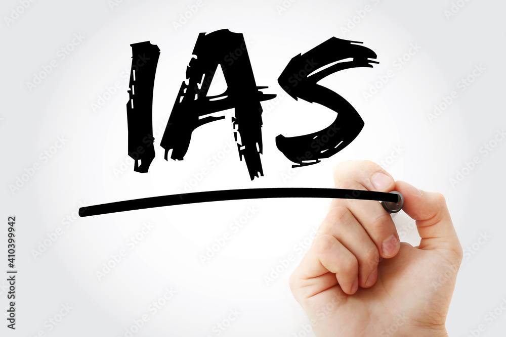 IAS - International Accounting Standards acronym with marker, business ...