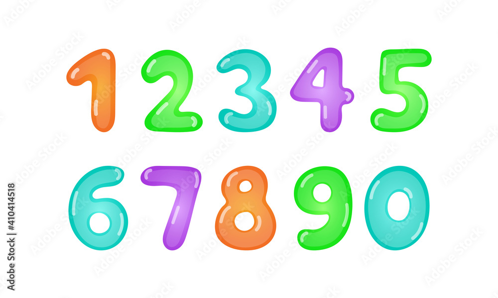 Set of color numbers for kids. vector illustration Stock Vector | Adobe ...