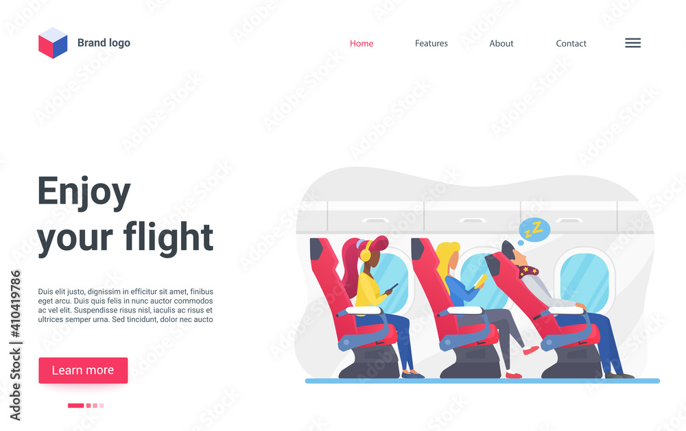 Enjoy flight concept, aircraft travel vector illustration. Cartoon ...