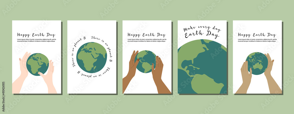 Happy Earth Day, Earth Hour, environment safety celebration. Vector ...
