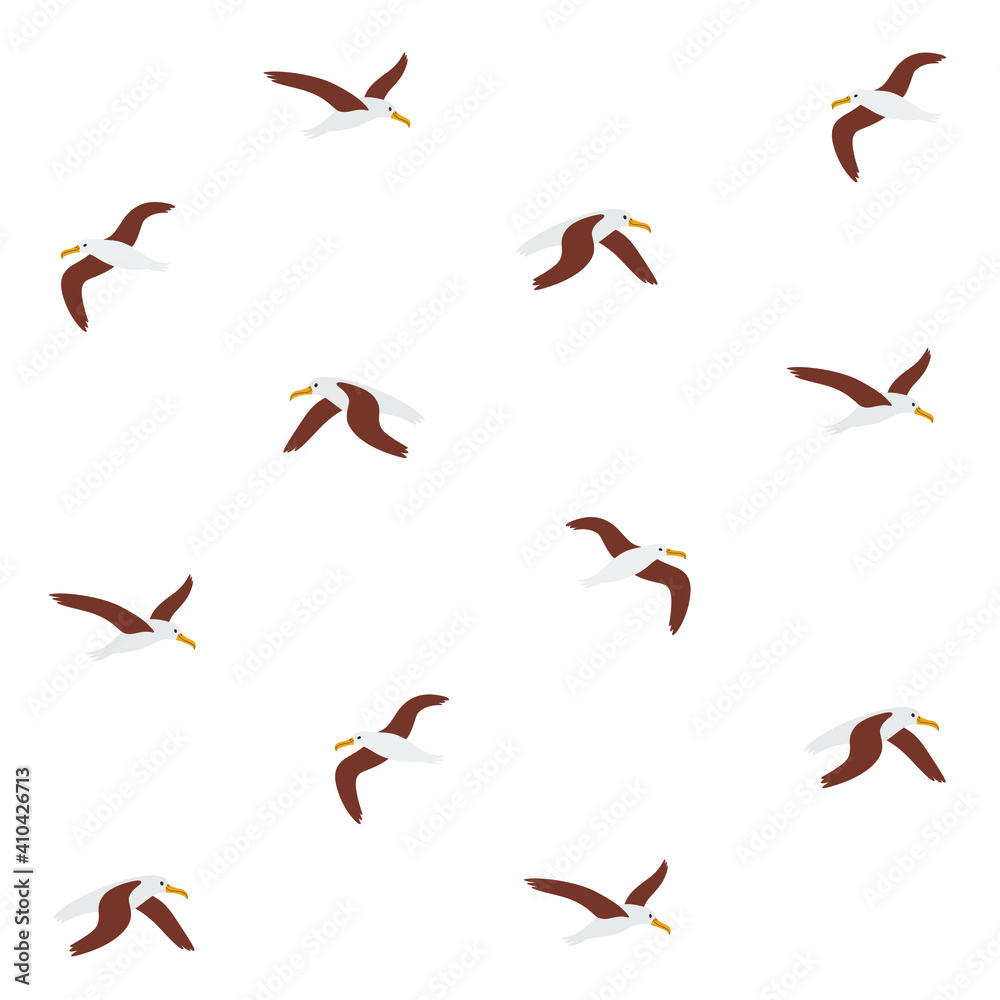Seamless trendy pattern with albatross. Outline vector illustration for ...